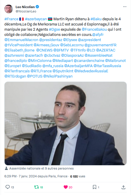 Espion français malgré lui, Martin Ryan est détenu en Azerbaïdjan à ...